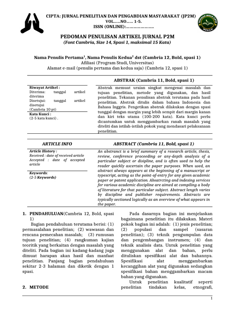 Template JP2M Bahasa Indonesia | PDF | Science | Teaching Methods ...