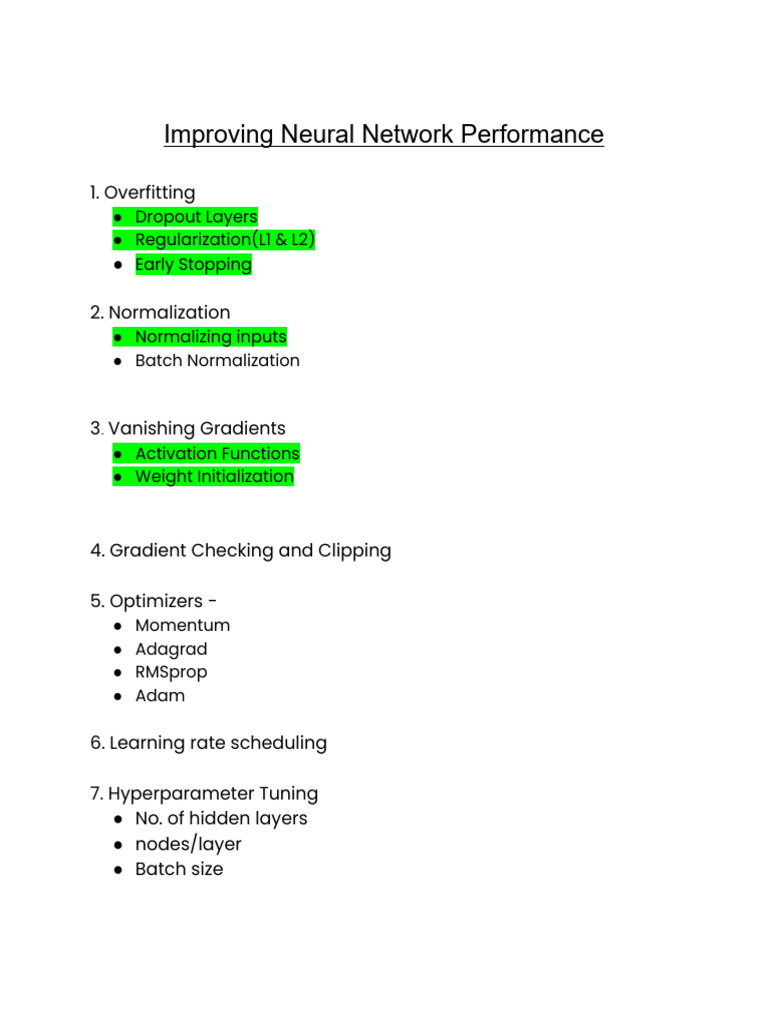 Improving Neural Network Performance | PDF