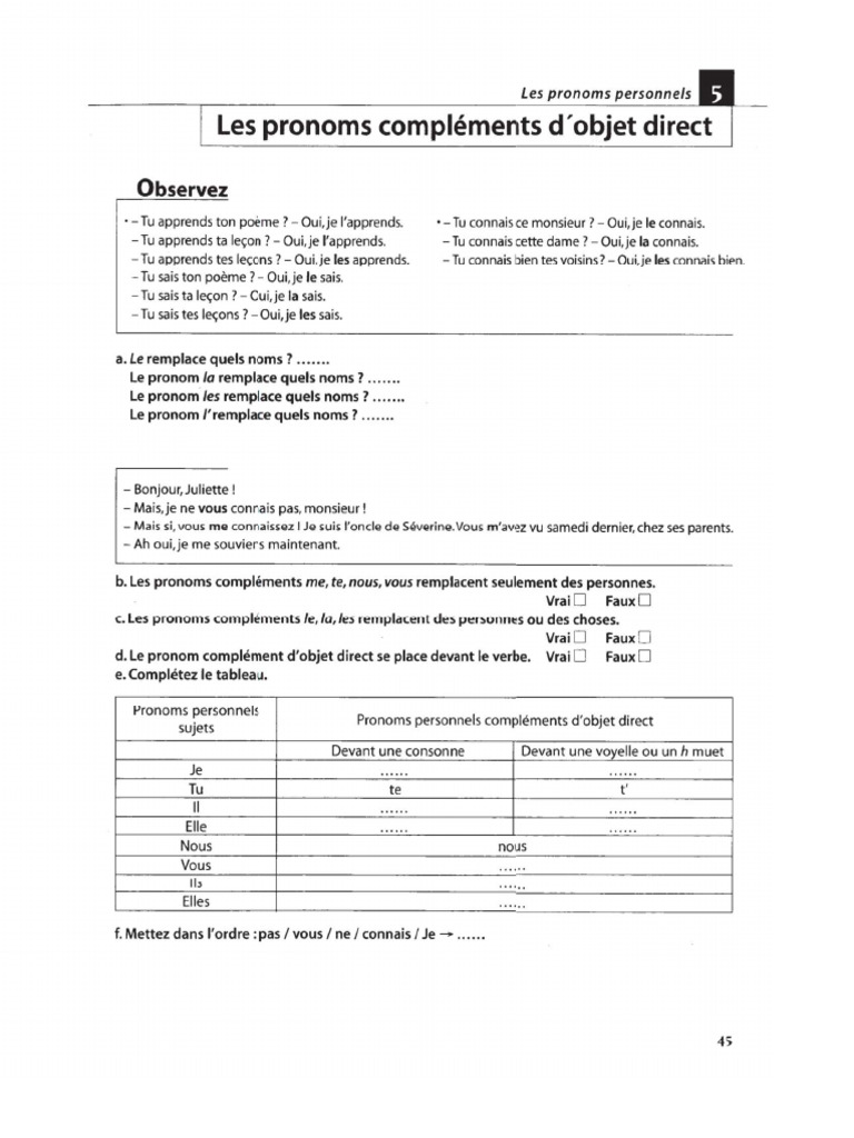 Exercices Des COD | PDF