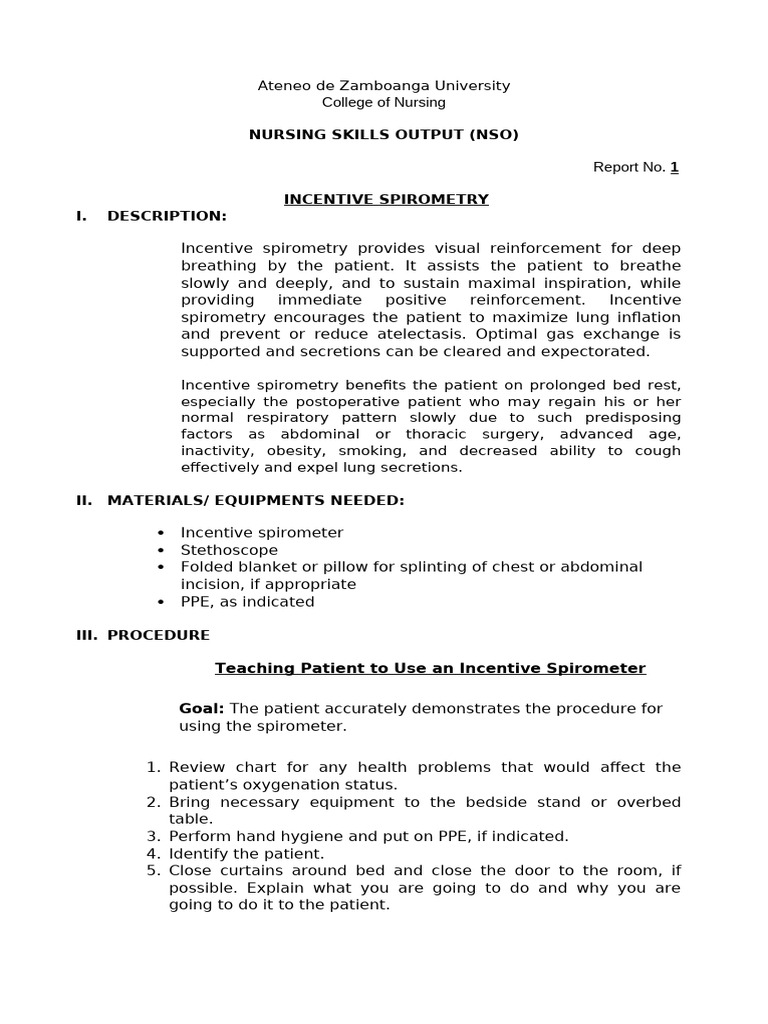 Incentive Spirometry | PDF