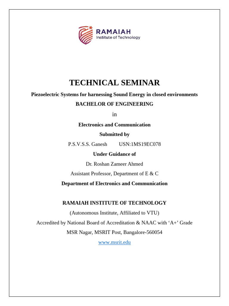Tech Seminar | PDF