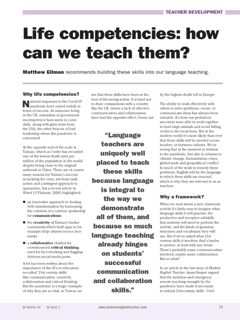 Life Competencies MET Matthew Ellman | PDF