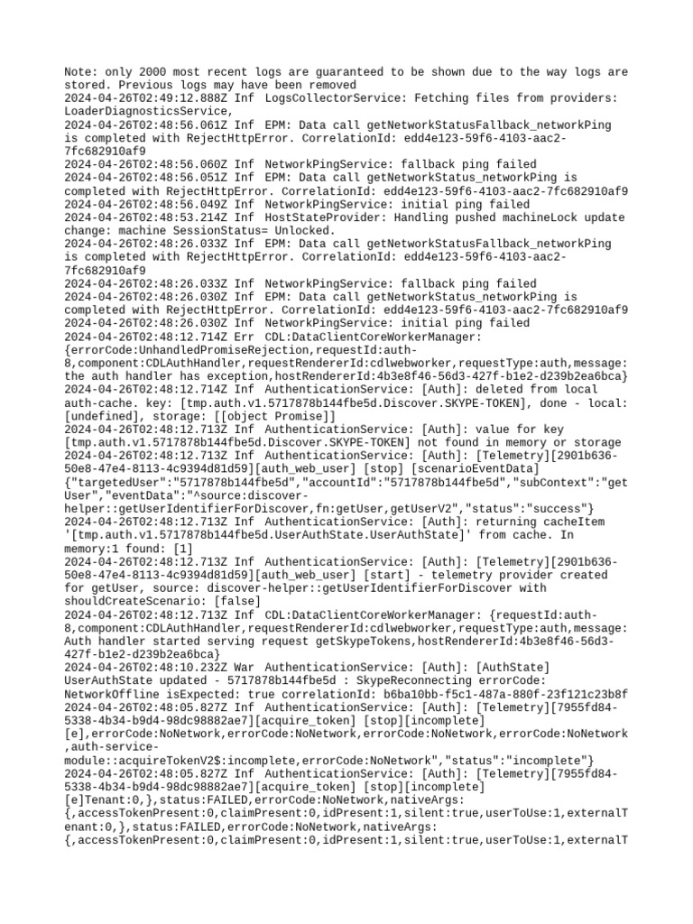 WebLogs Core Diagnostics-Logs | PDF