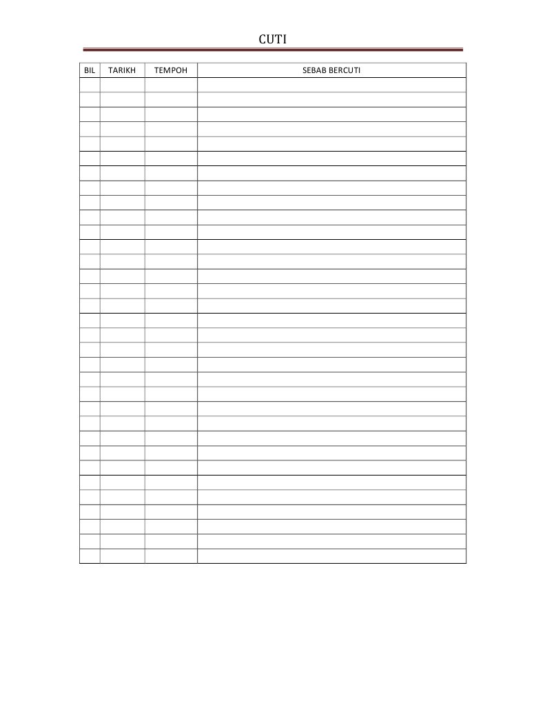 Kenyataan Cuti | PDF