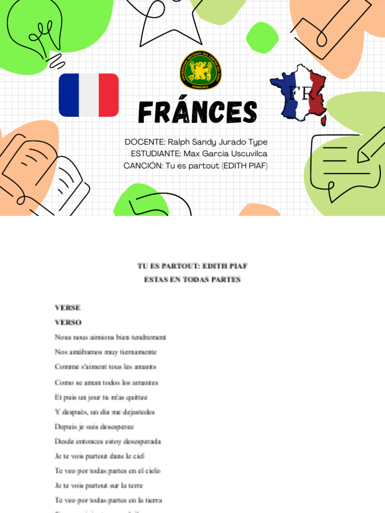 Tu Es Partout Edith Piaf | PDF