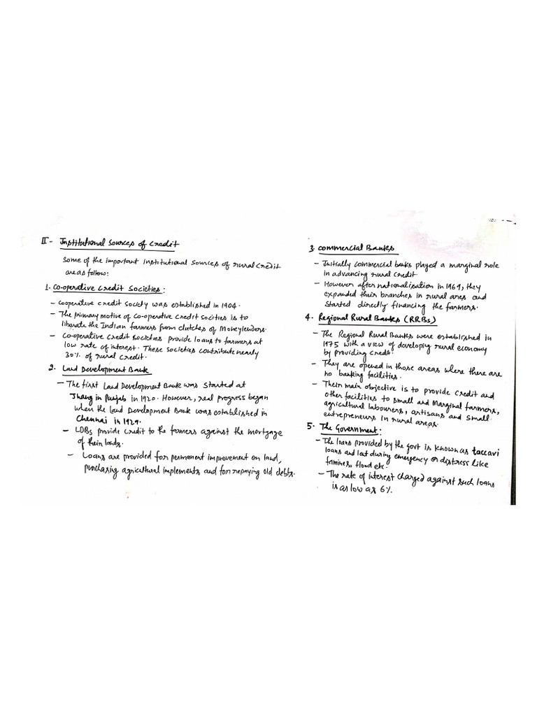 Institutional Sources of Credit | PDF