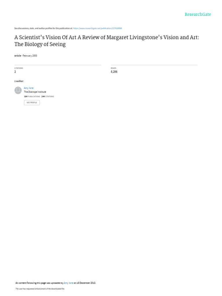 A Scientists Vision of Art A Review of Margaret L | PDF