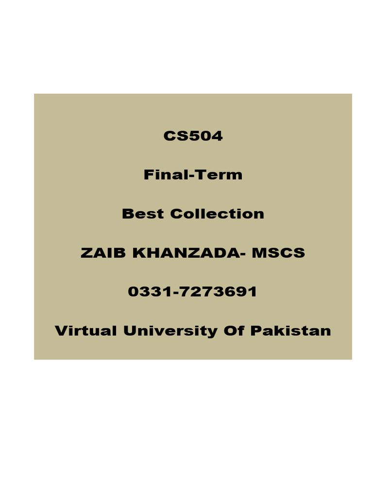 CS504 For Final | PDF