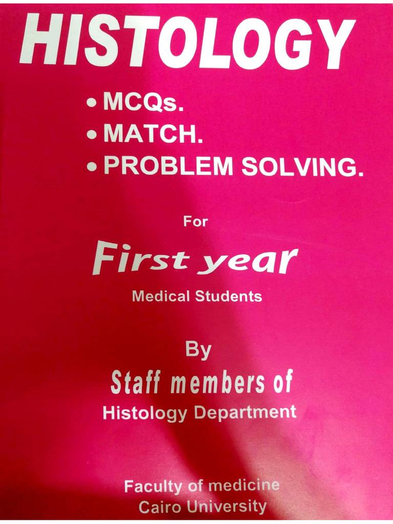 Histology MCQS, Match, Problem Solving Faculty of Medicine Cairo University | PDF