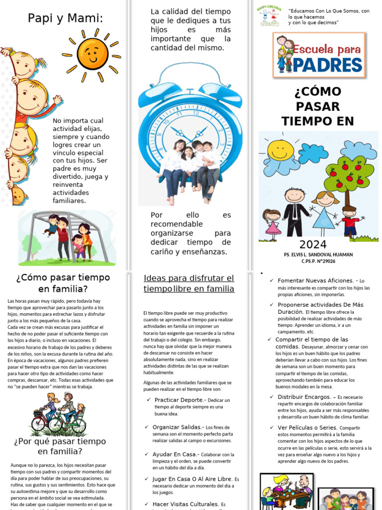 Triptico Inicial Escuela de Padres | PDF