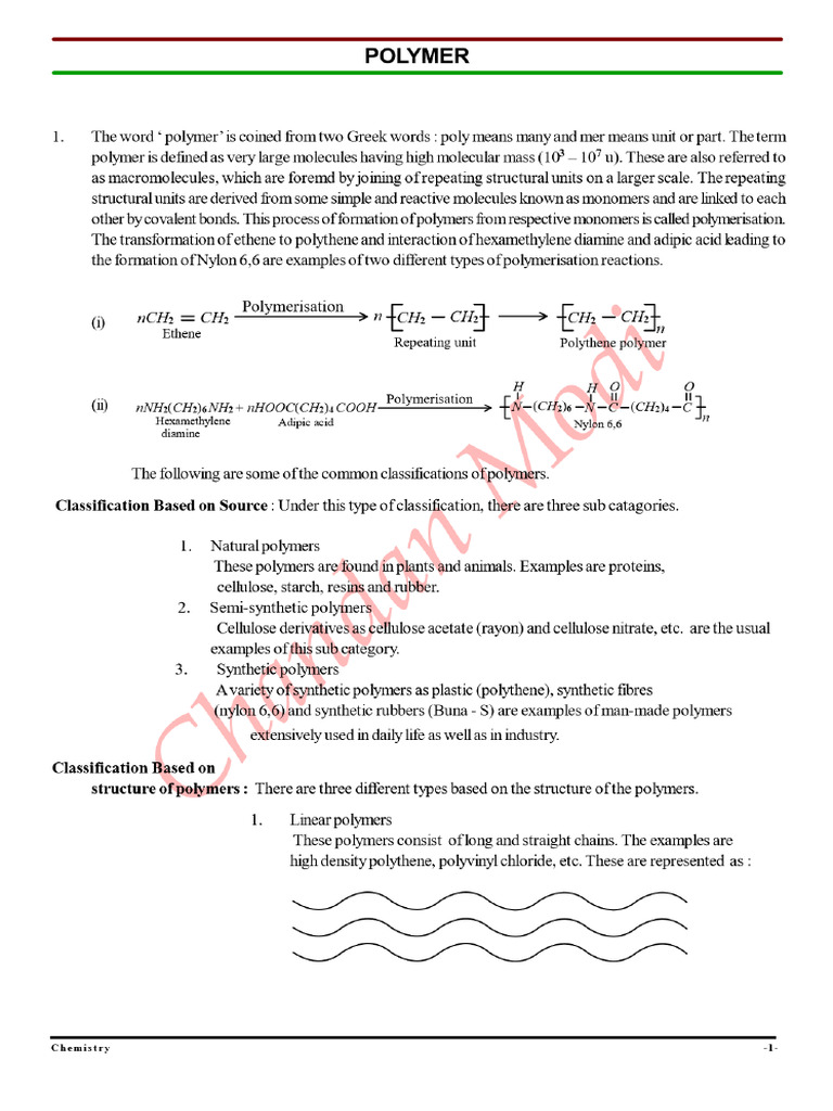 Polymer Theory | PDF