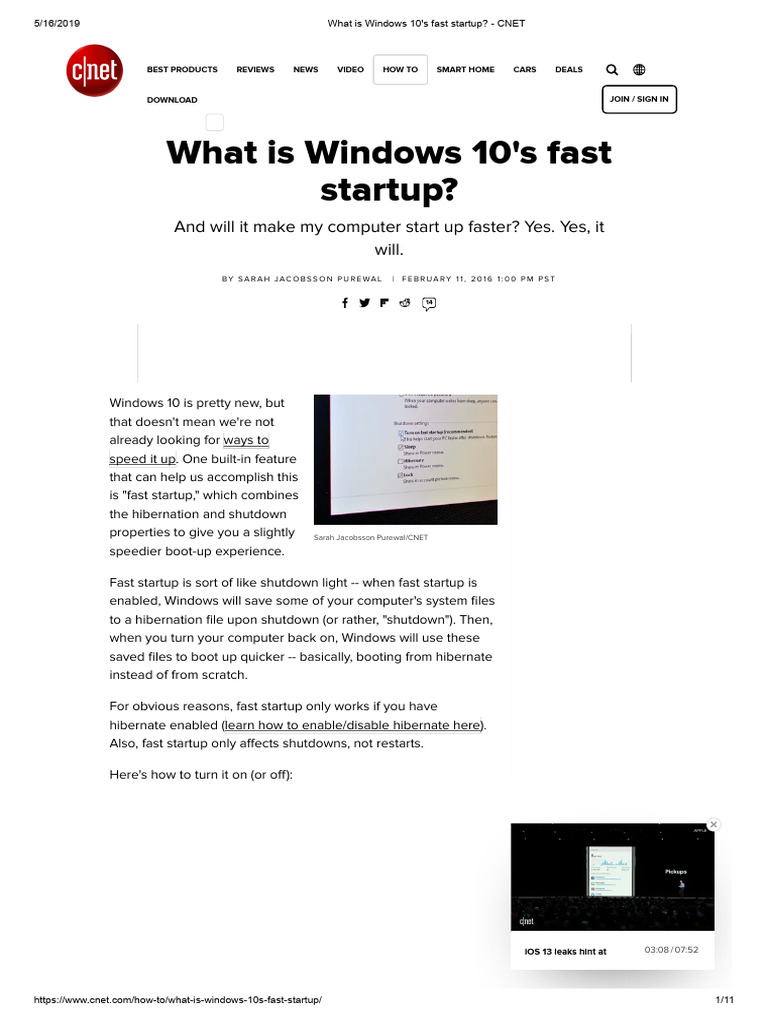 Windows 10-What Is Windows 10's Fast Startup | PDF