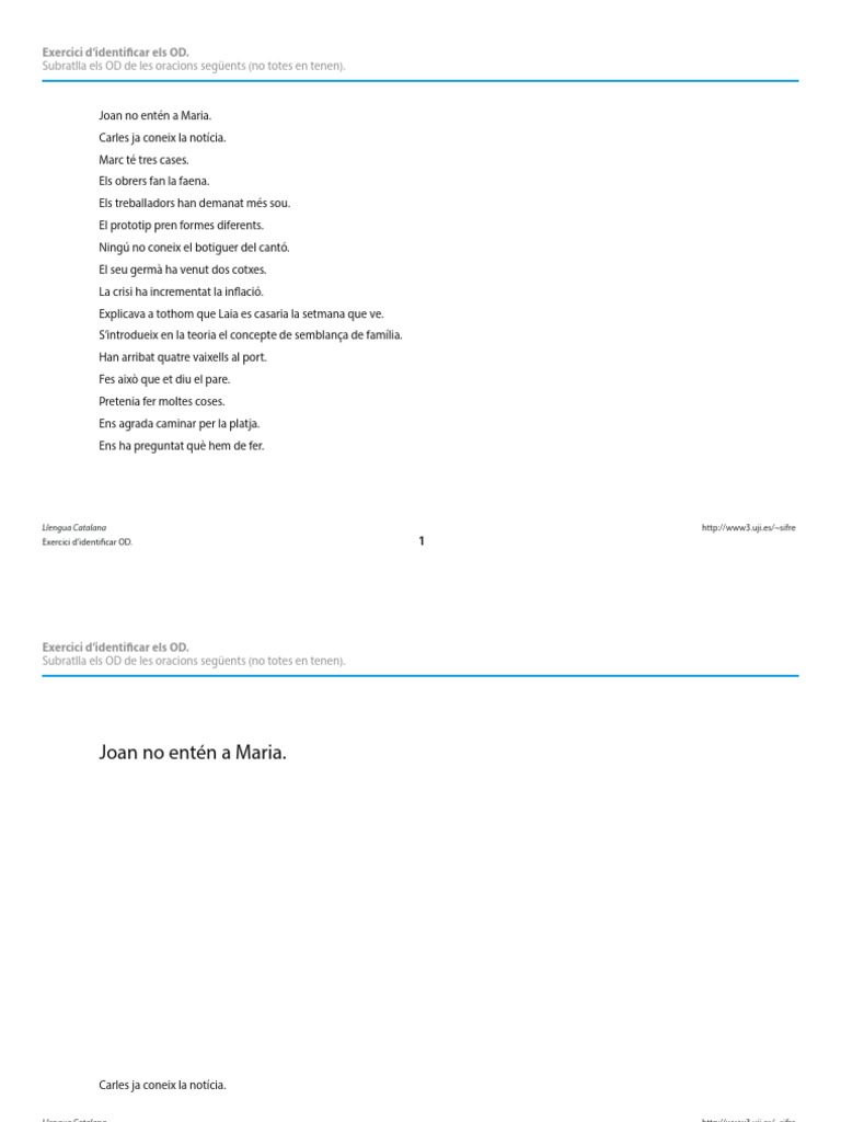 II3 Exercici 2 Identificar OD | PDF