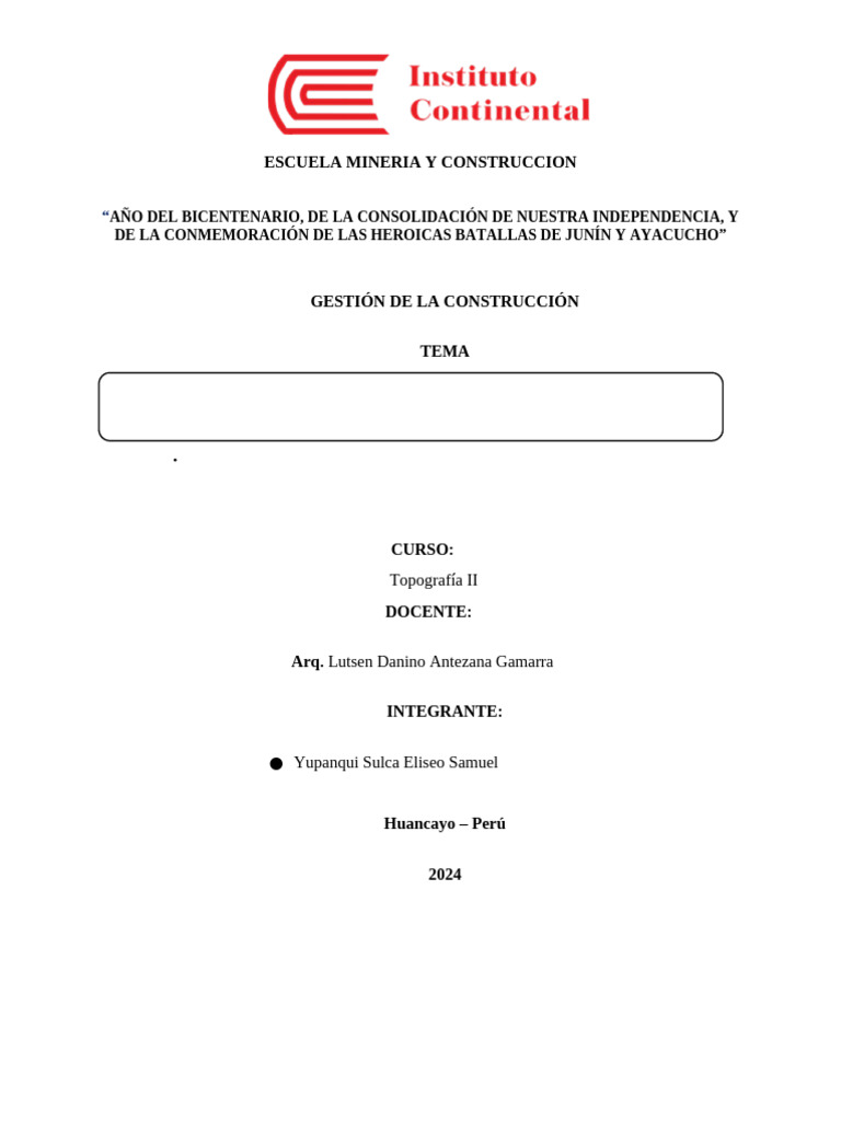 Informe de Levantamiento y Replanteo. | PDF