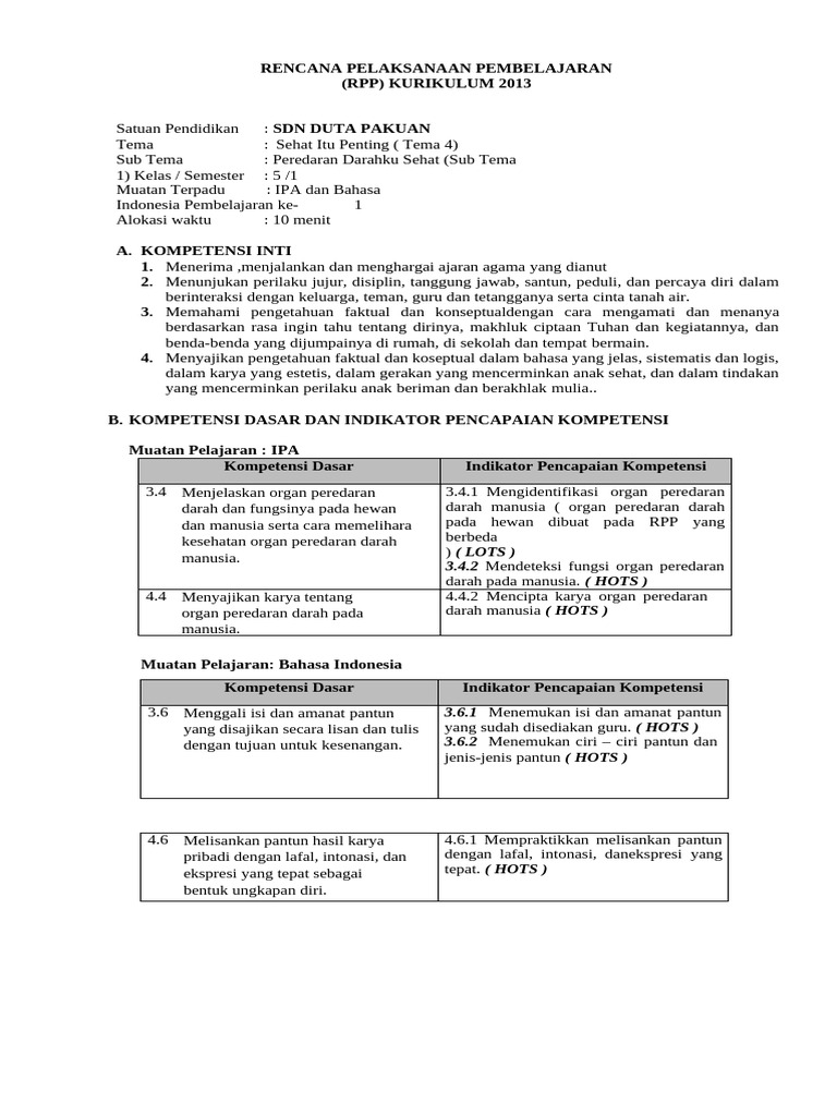 RPP Simulasi Mengajar CGP Fix | PDF