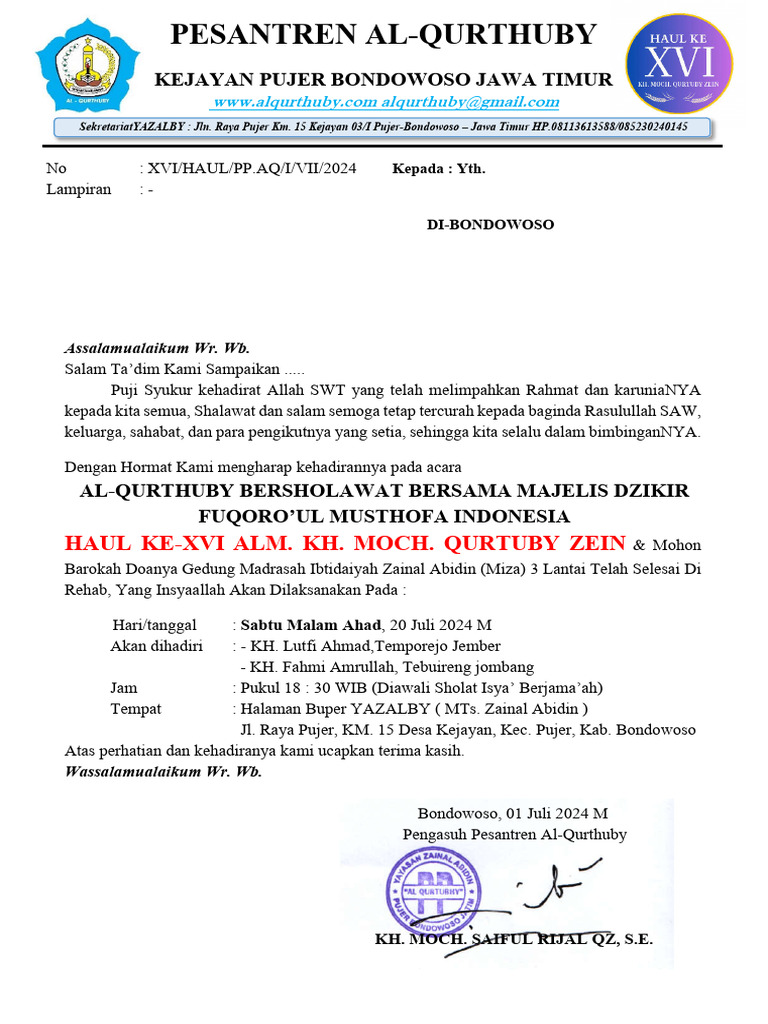 Contoh Undangan Haul | PDF