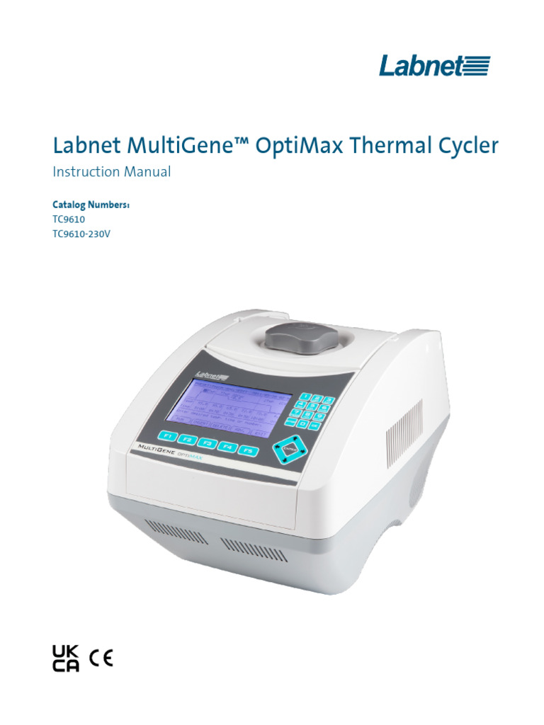 Labnet MultiGene™ OptiMax Thermal Cycler Manual de Usuario Español | PDF