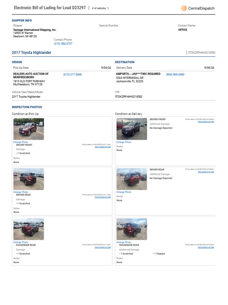 eBOL For Load 23297 | PDF