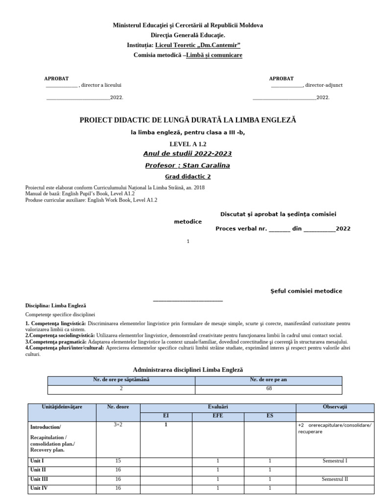 3rd Form Level A1.2 2021 - 2022 | PDF