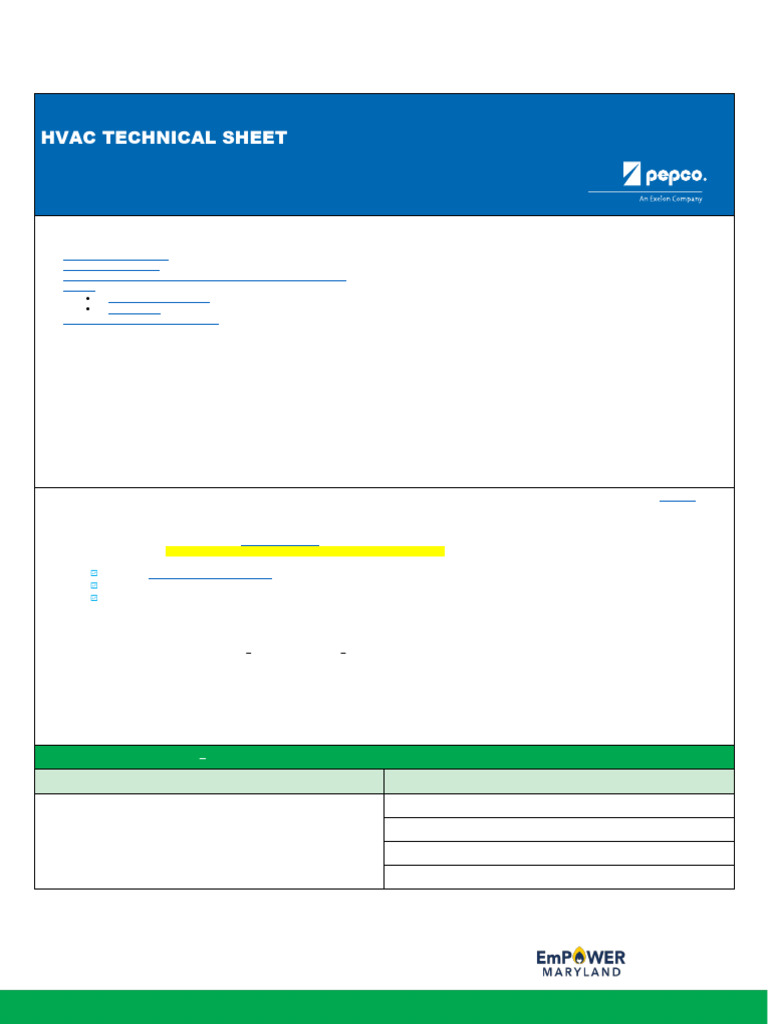 Pepco CI Tech Sheet HVAC | PDF