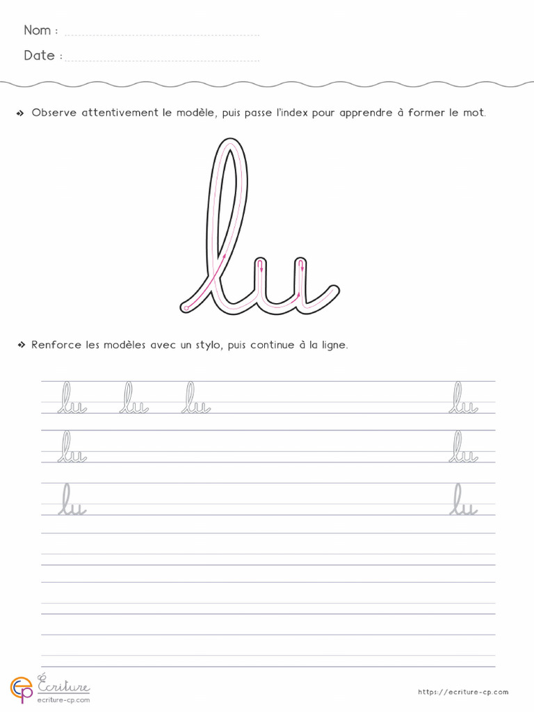 8 Ecriture Cursive Maternelle Gs Copie Debut D Annee CP Lu | PDF
