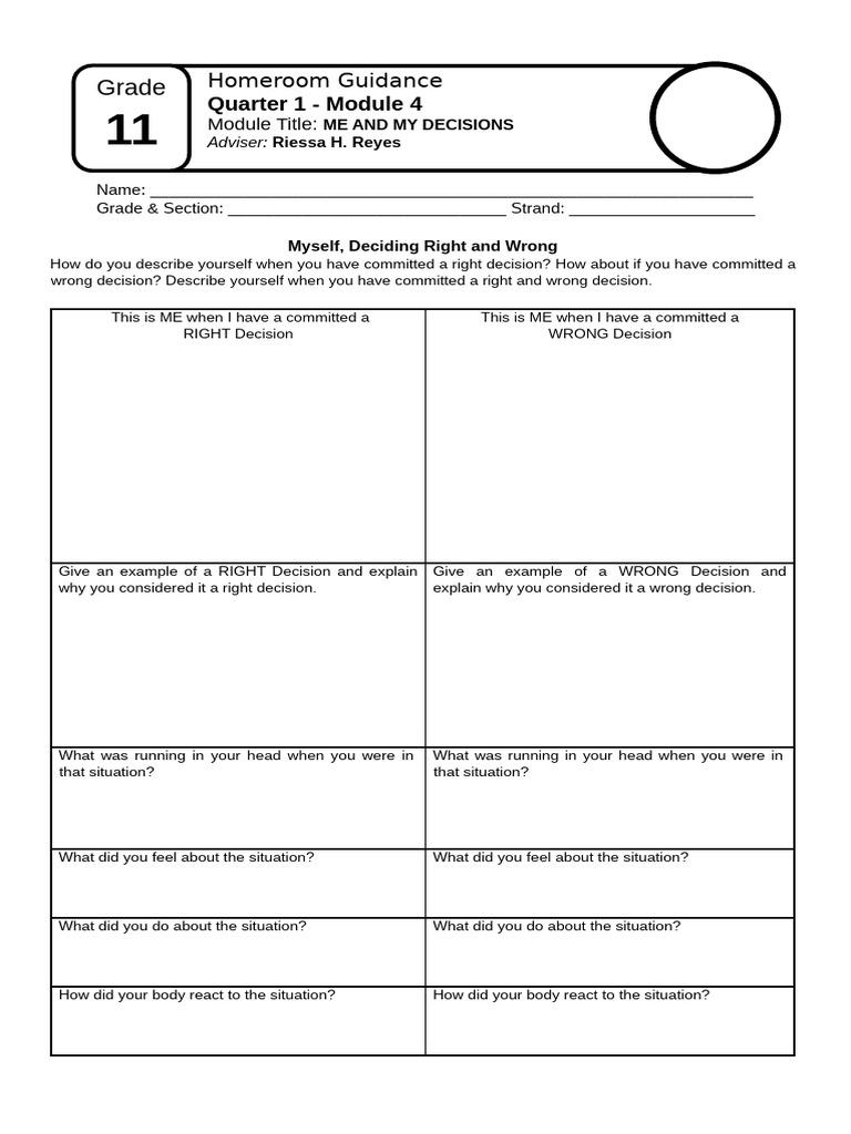 HG G11 Module 4 RTP Worksheet | PDF