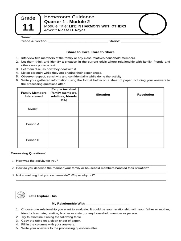 HG G11 Module 2 RTP Worksheet | PDF