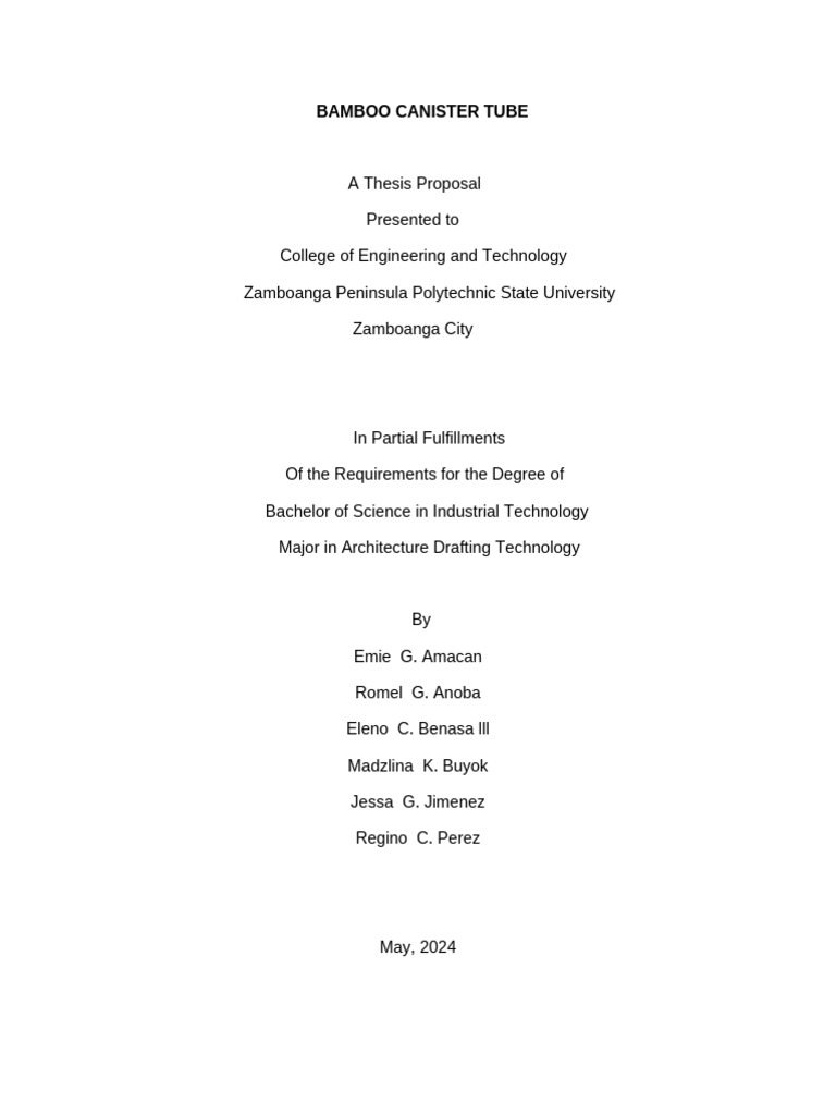 Bamboo Canister Tube Final | PDF