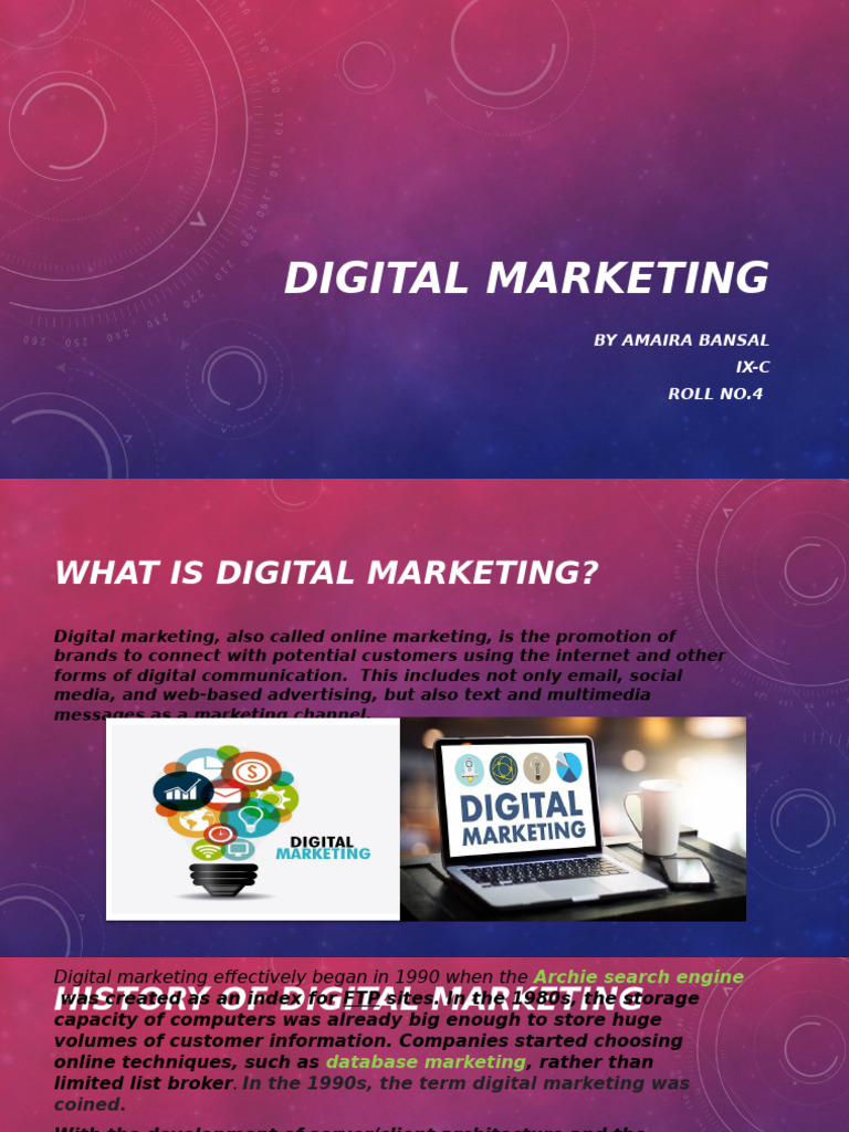 Digital Marketing Presentation (Computer HHW) | PDF