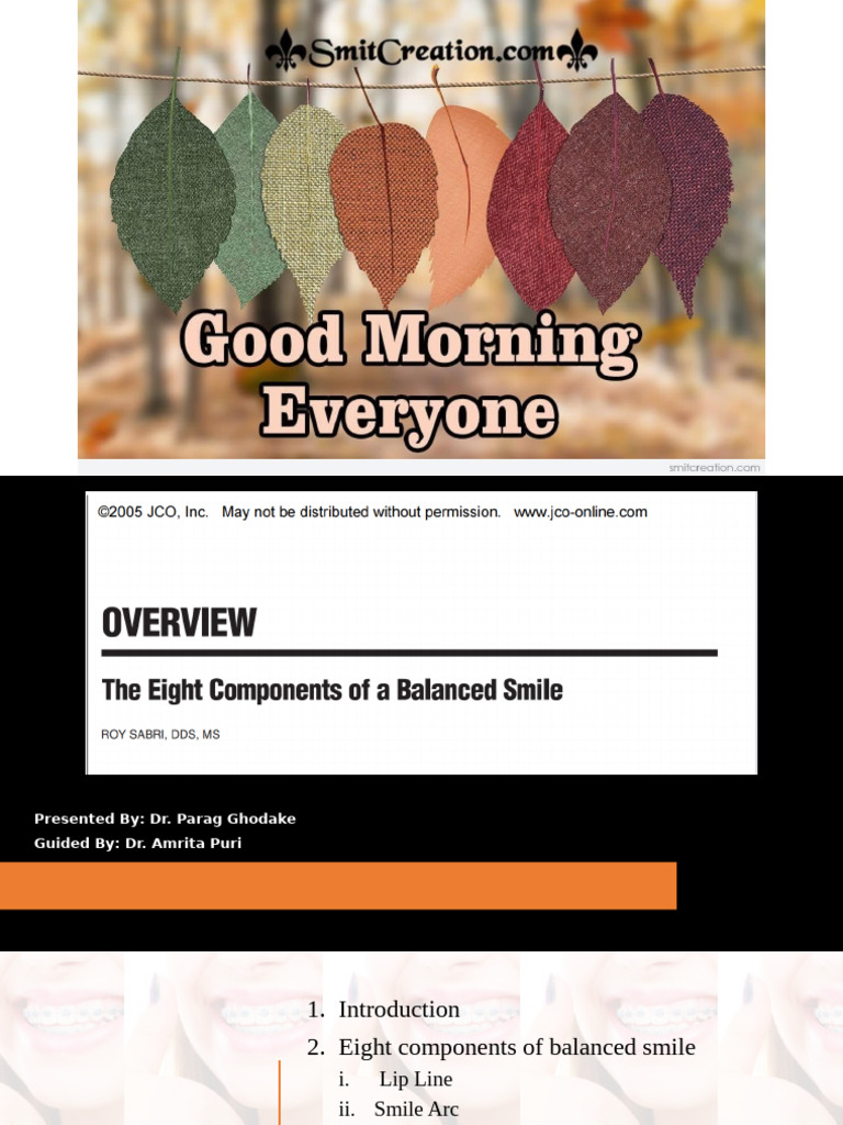 Eight Components of a Balanced Smile | PDF | Orthodontics | Career & Growth