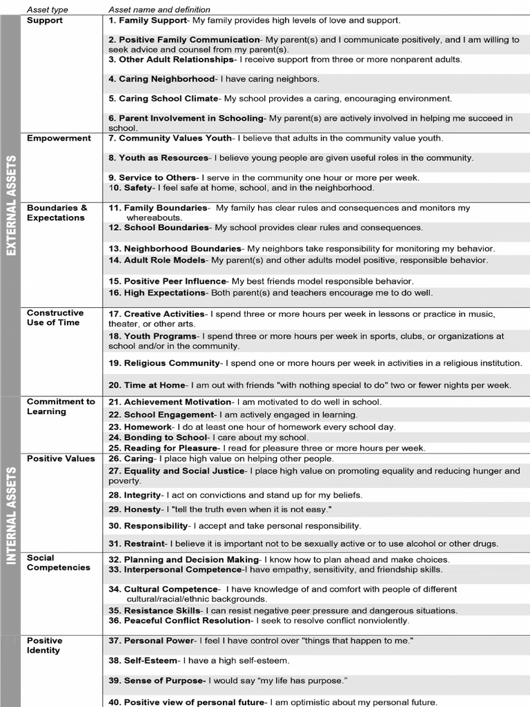 Developmental Assets 1 | PDF