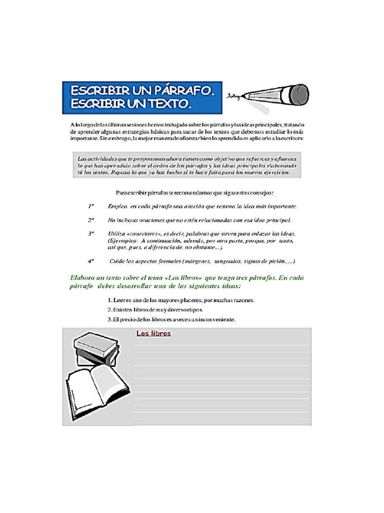 ACTIVIDAD de Refuerzo El Párrafo. | PDF