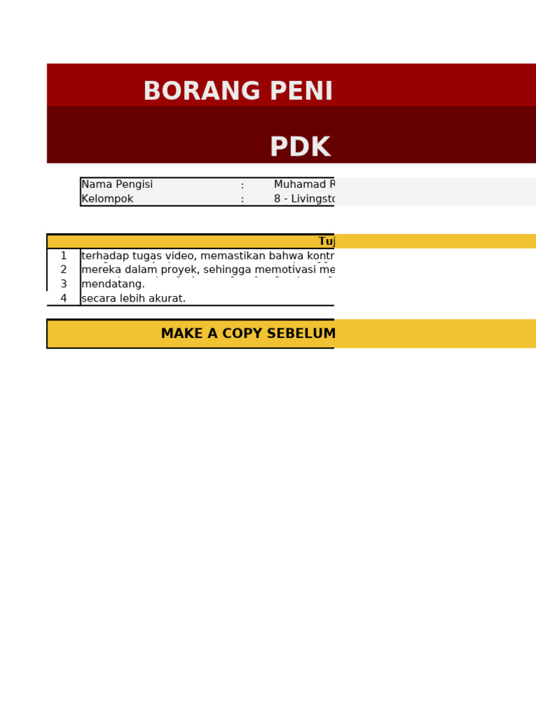 Borang Penilaian Kelompok - PDK | PDF
