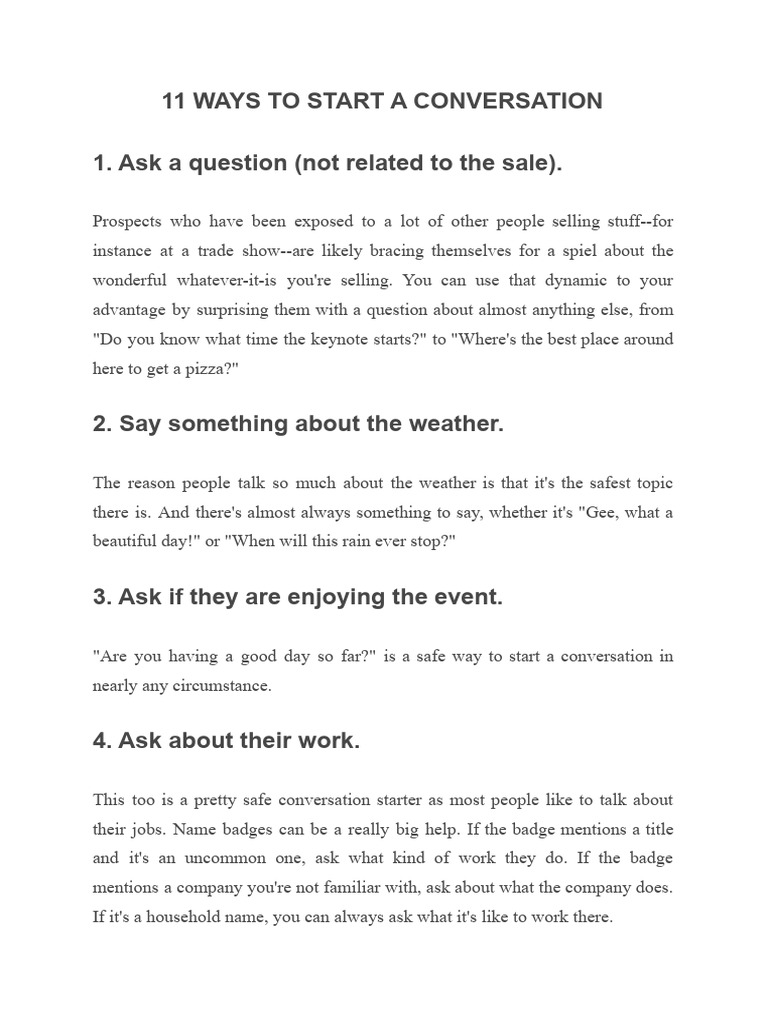 11 Ways To Start | PDF