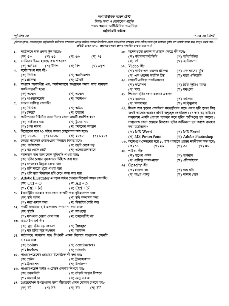 C10 ICT MCQ Ch-5 | PDF
