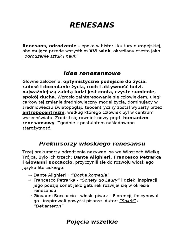 Renesans Notatka | PDF