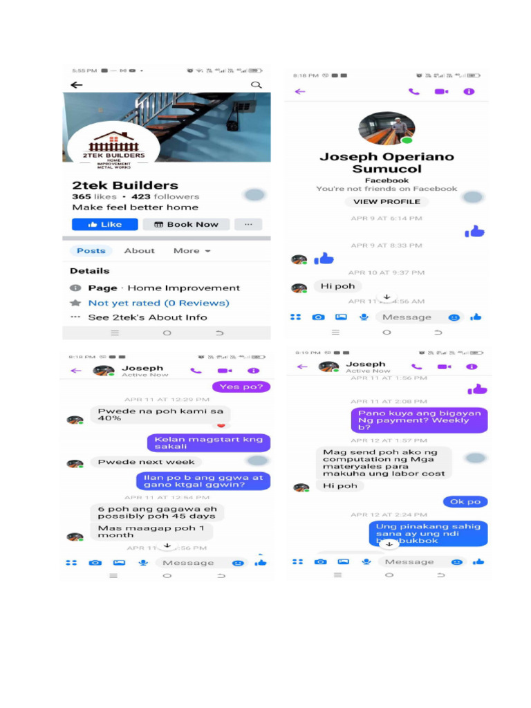 Screenshots of Conversation | PDF