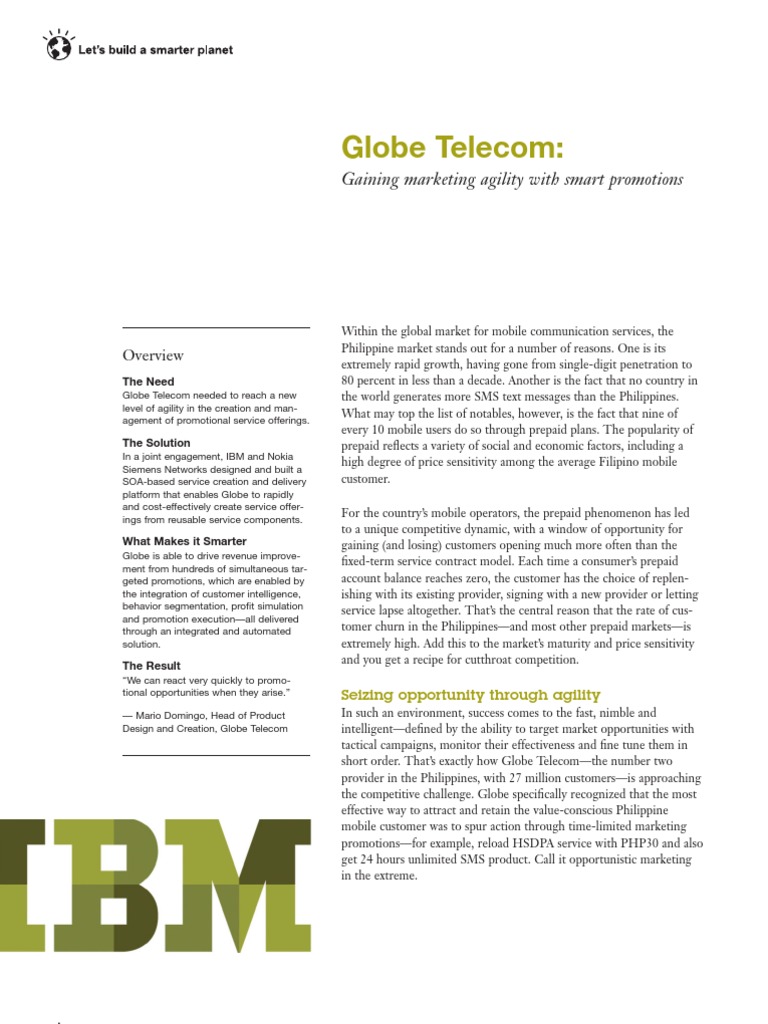 Globe Telecom Case Study | PDF | Point Of Sale | Service Oriented Architecture