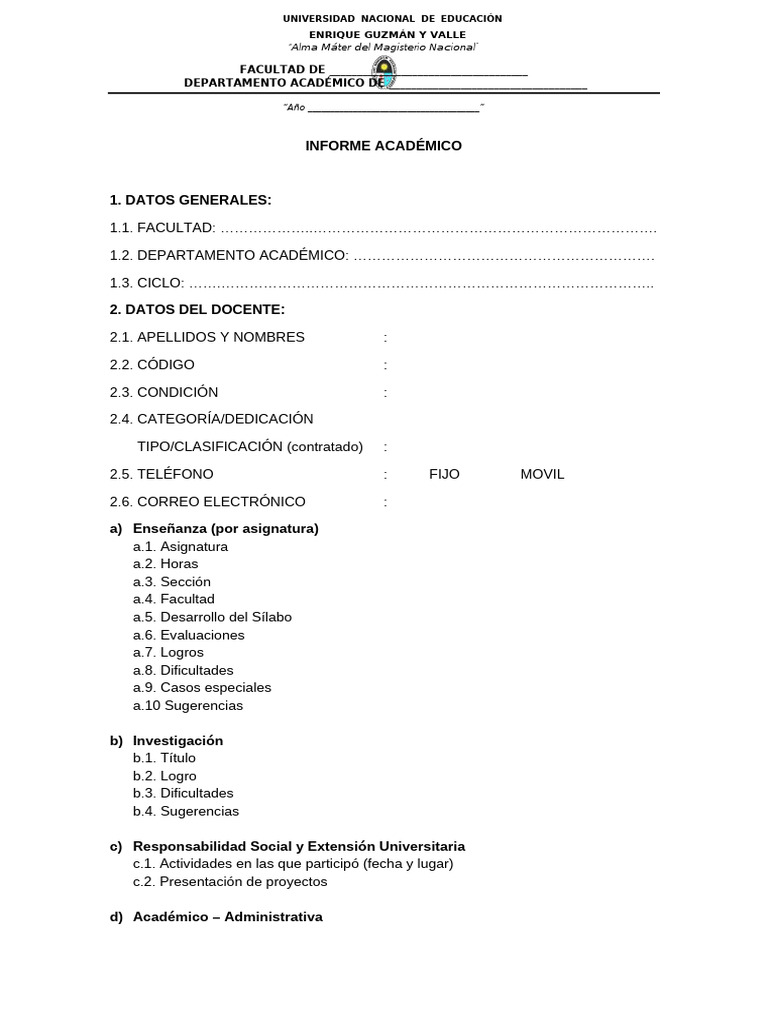 E15.11 Formato de Informe Académico | PDF