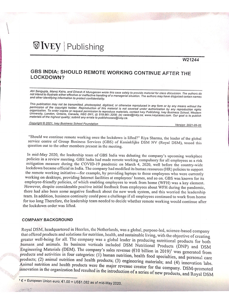 OB Case study Presentation | PDF