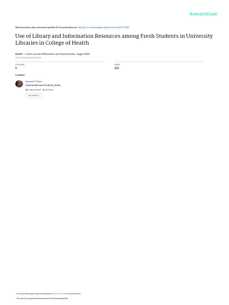 Academic Library, Electronic Resources | PDF