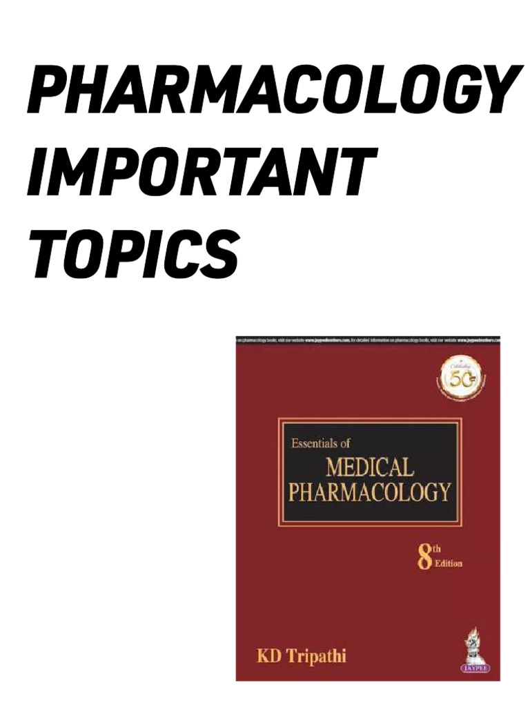 Pharmacology Imps | PDF