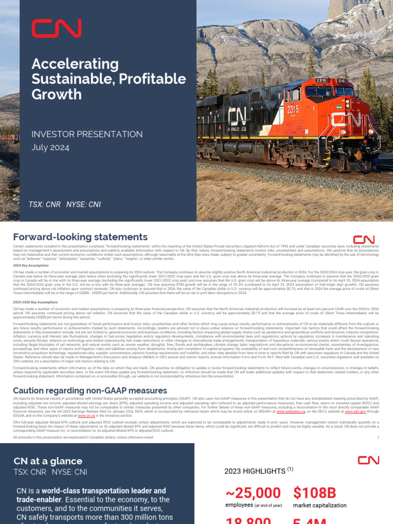 CN Investor Presentation en | PDF | Risk | Business