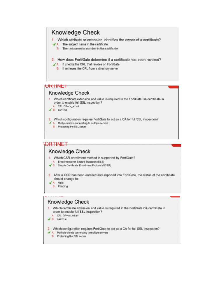 Knowledge Checks NSE4 | PDF