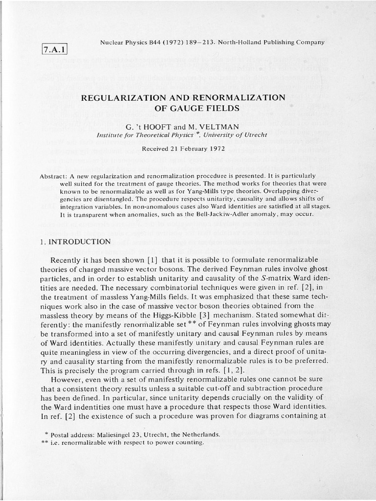 Regularization And Renormalization Of Gauge Fields 2byjtma95b Pdf