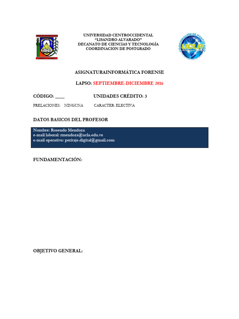 Programa Informatica Forense - 2016 | PDF | Informática forense | Crecimiento personal y profesional