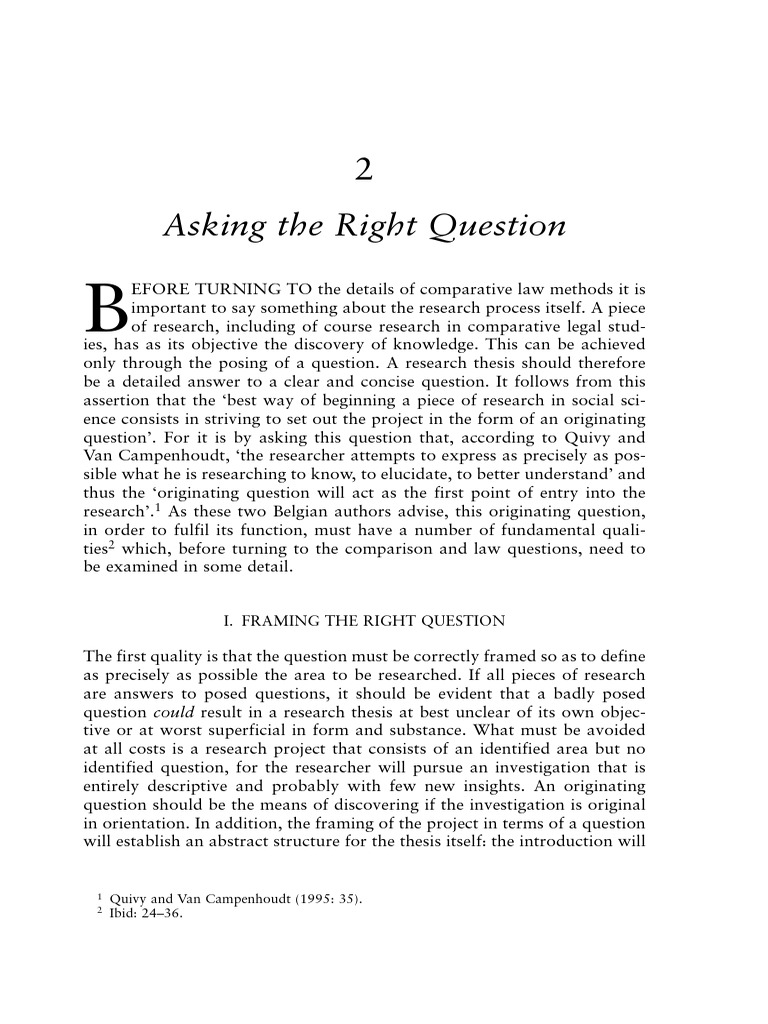 Asking The Right Question | PDF | Knowledge | Philosophy
