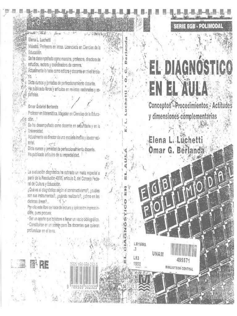 LIBRO DIAGNOSTICO - EN - EL - AULA - Elena - L - Luchetti | PDF