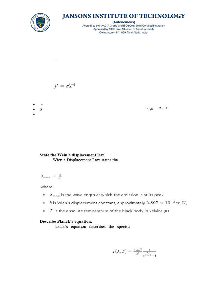 2 Marks With Ans | PDF | Electromagnetic Radiation | Science & Mathematics