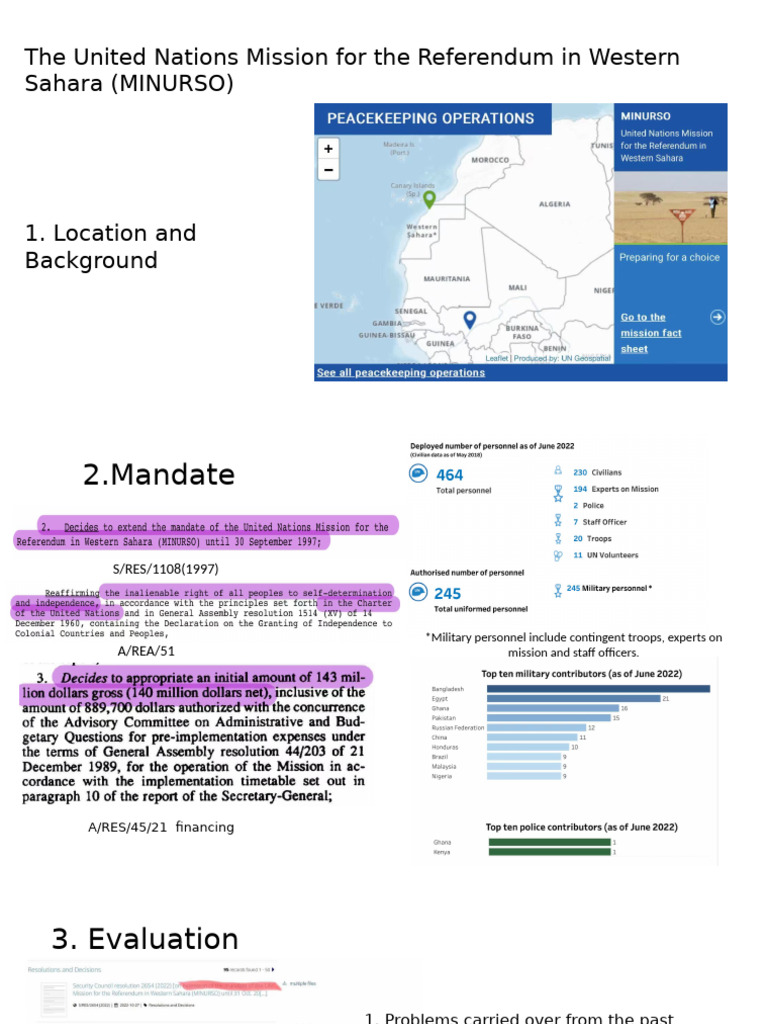 MINURSO | PDF | United Nations Stabilisation Mission In Haiti | Haiti
